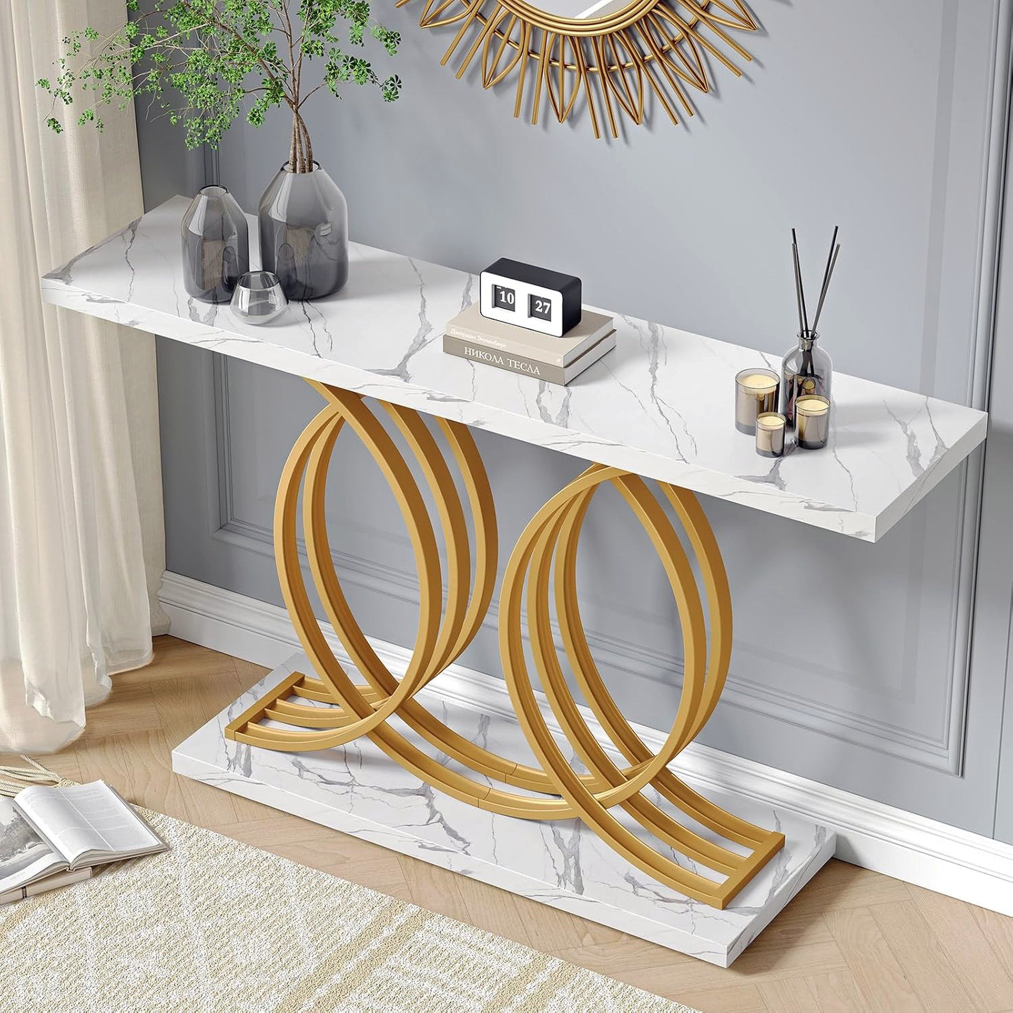 Everly Quinn Natanas 55.11'' Console Table | Wayfair