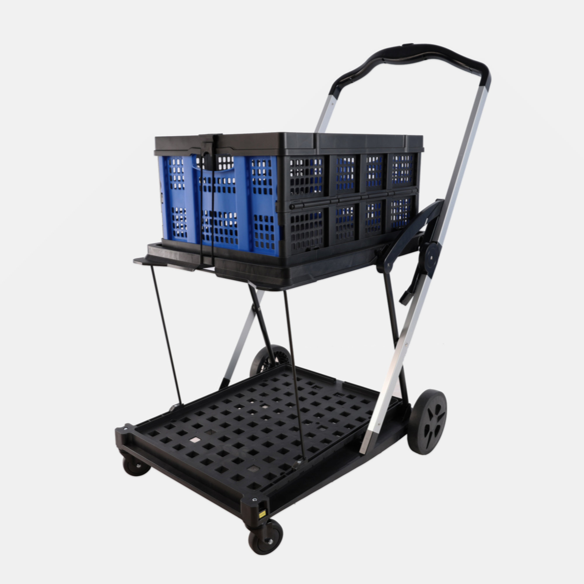 Go Peak Track Folding Service Cart With Wheels Double-Decker, Shopping ...