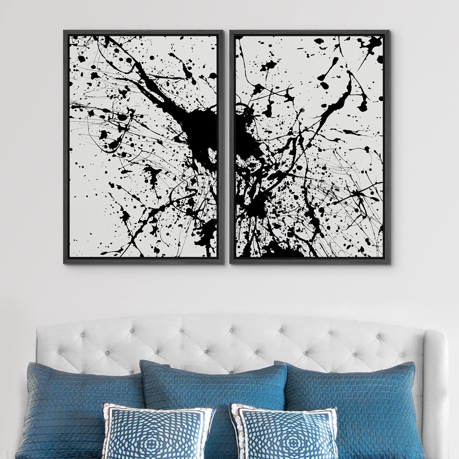 wall26 Grunge Geometric Paint Splatter Collage Abstract Shapes Minimal ...