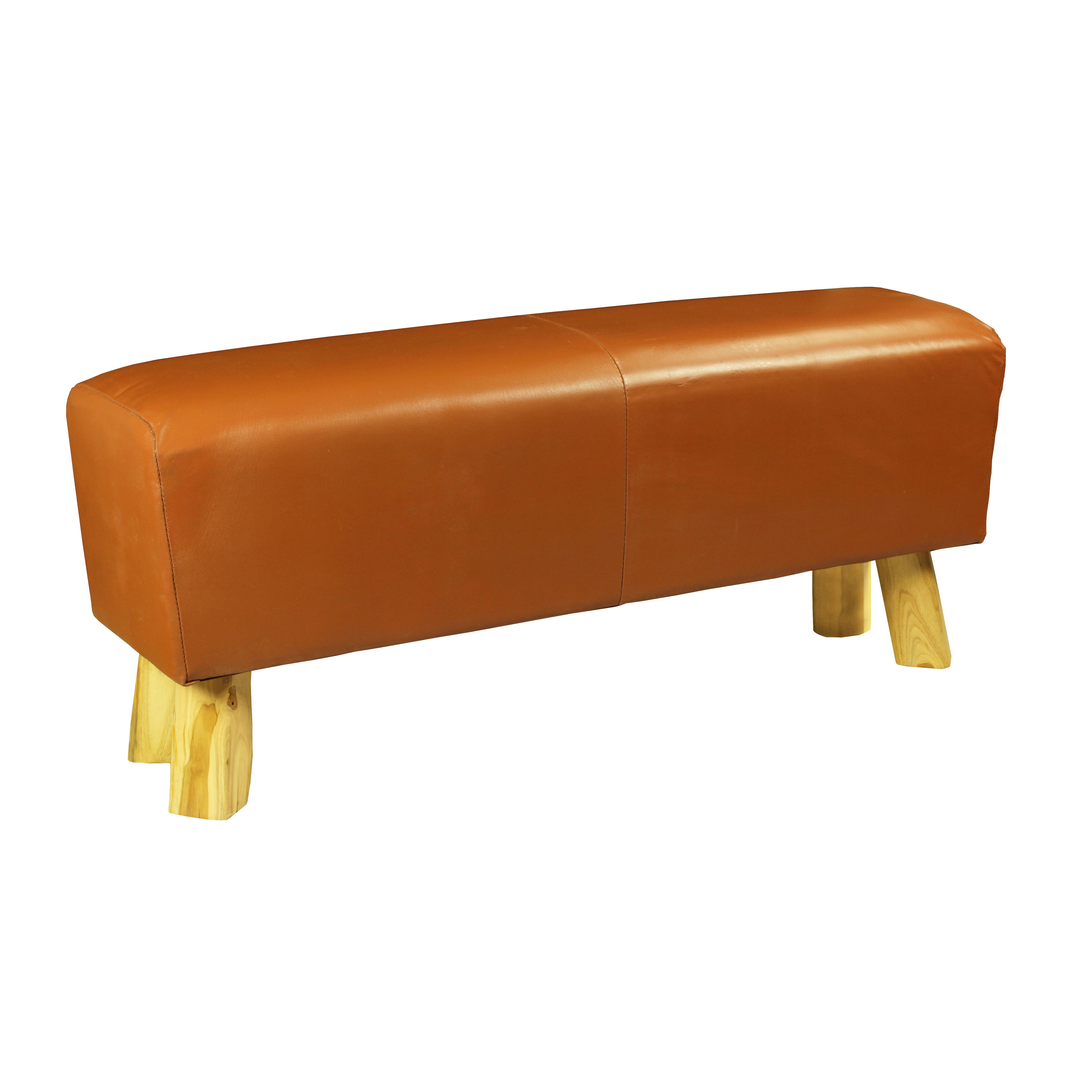 Antique Revival Byron Wood and Leather Bedroom Bench | Wayfair