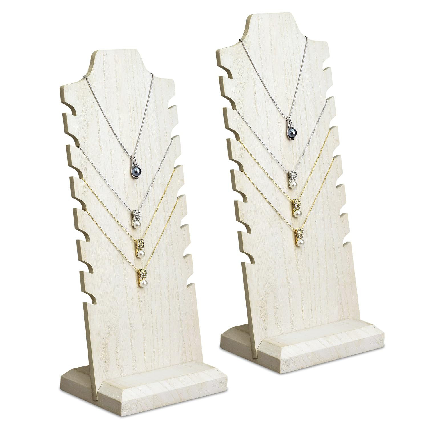 Lark Manor™ 2 Pcs Lightweight Wooden Necklace Display Stand ...