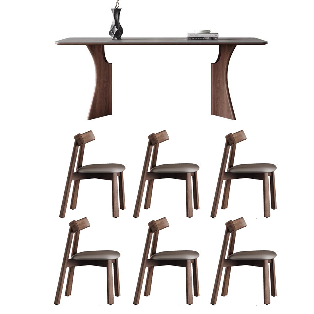 dujinlong home Stable Matte Slate Dining Table Sets. | Wayfair