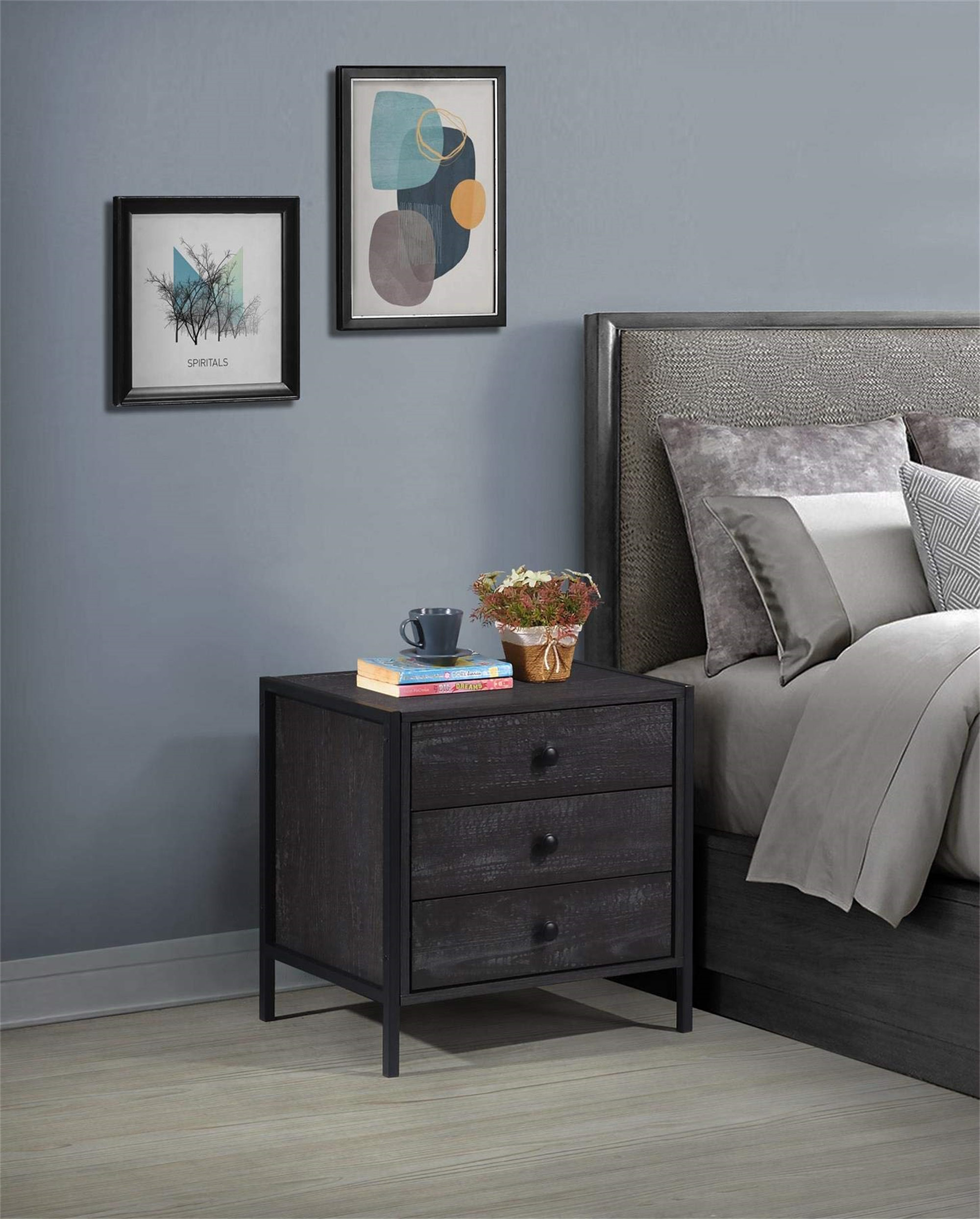 Ebern Designs Kully 3 Drawer Bedside Table | Wayfair.ie