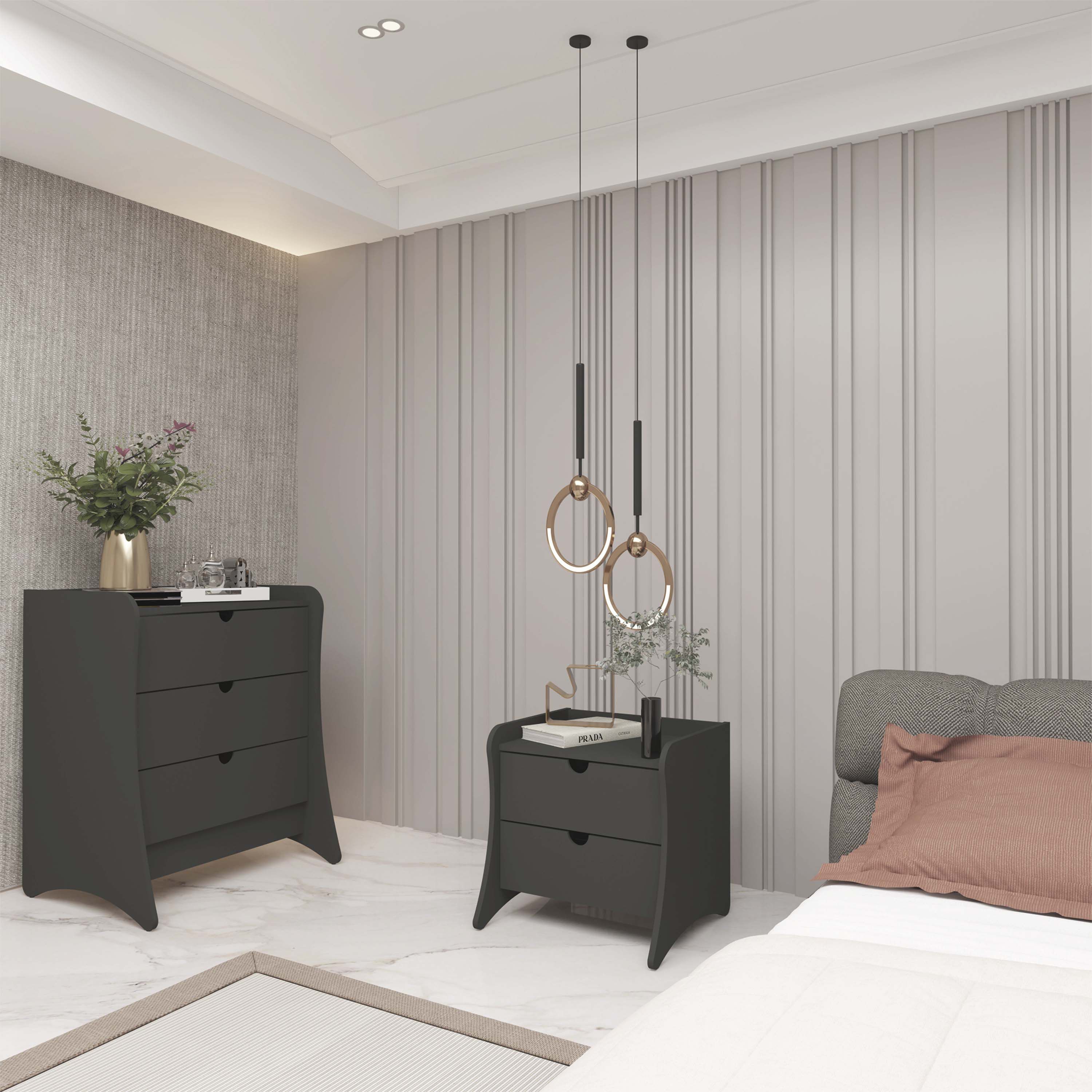 Wrought Studio Coney 2-Piece Mid-Century Modern Dresser and Nightstand Set - Wayfair Canada