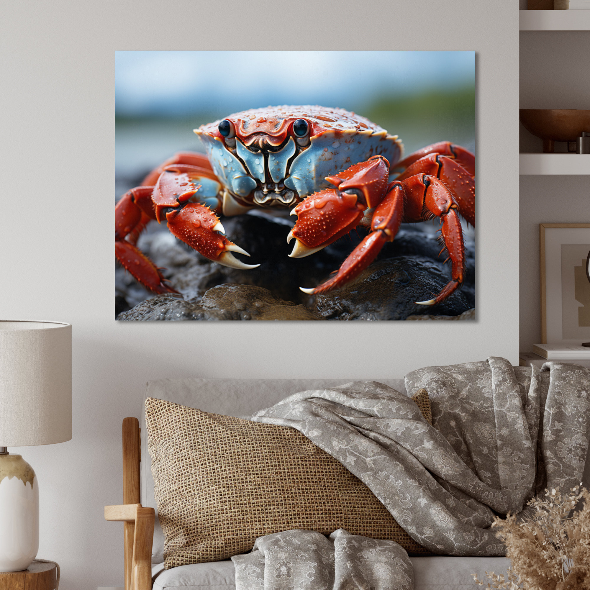 Highland Dunes Crab Coastal Guardian - Animals Metal Art Print ...