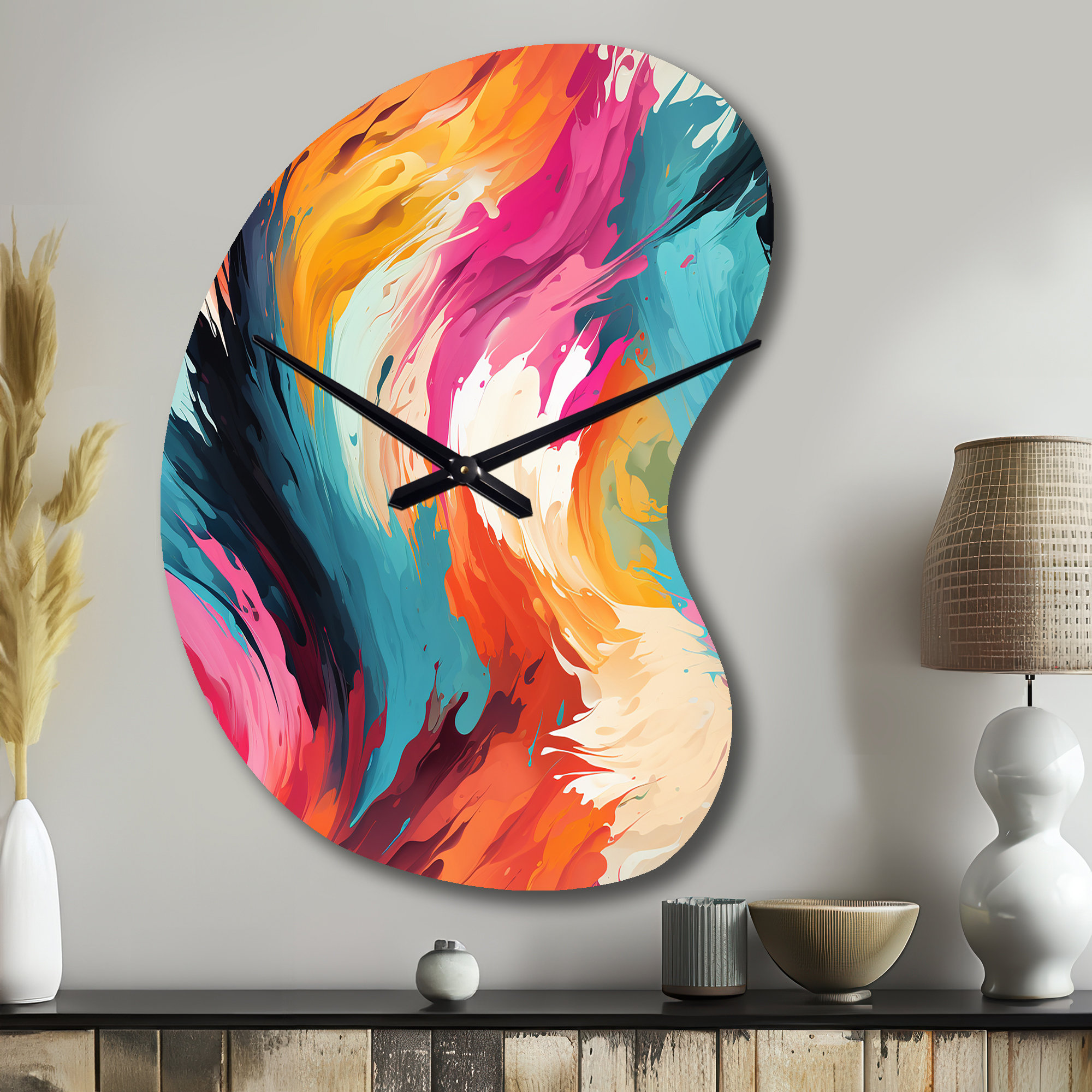 Design Art Colorful Painterly Ikat Symphony - Abstract Asymmetrical ...