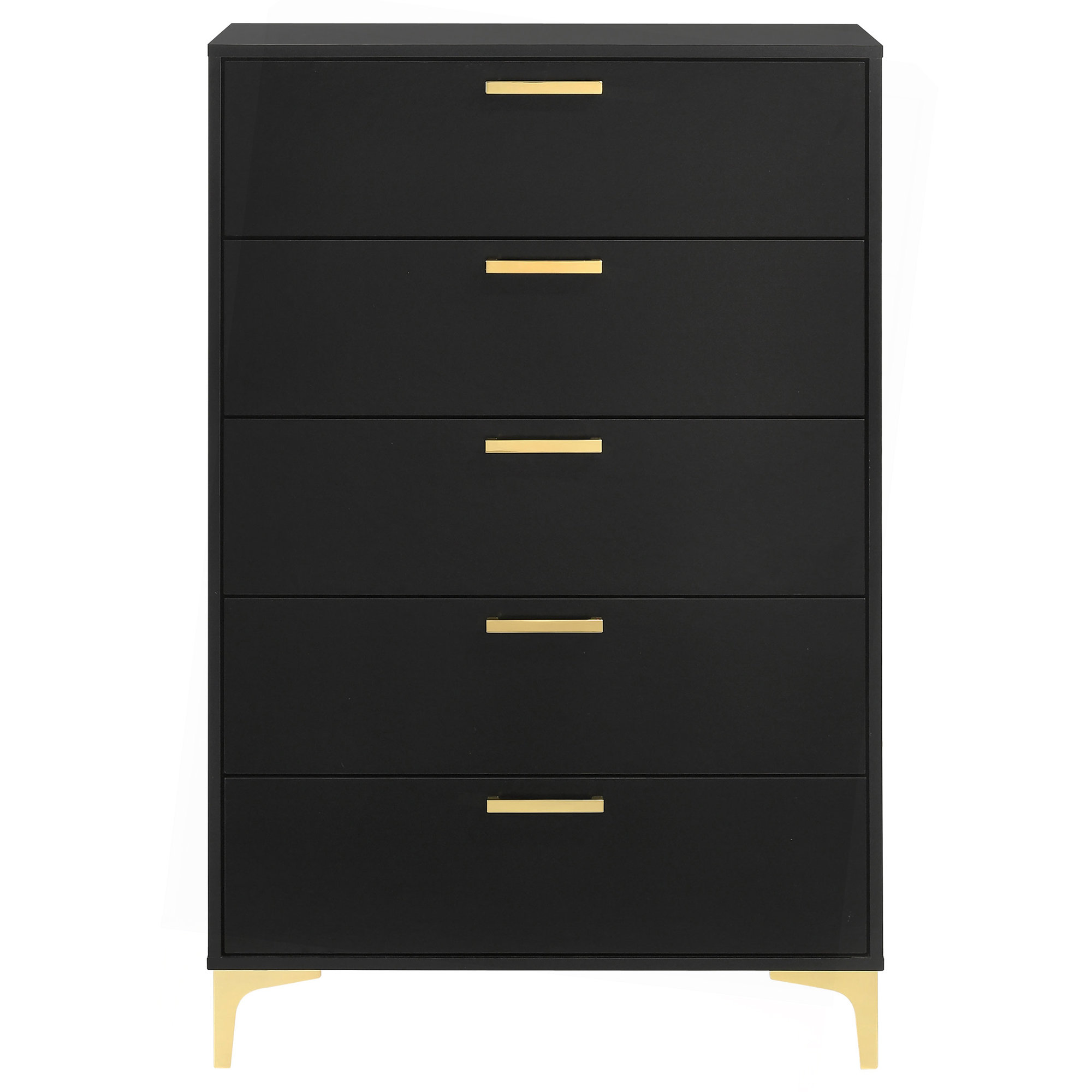 Mercer41 Lexie Black/Gold 5-Drawer Rectangular Chest - Wayfair Canada