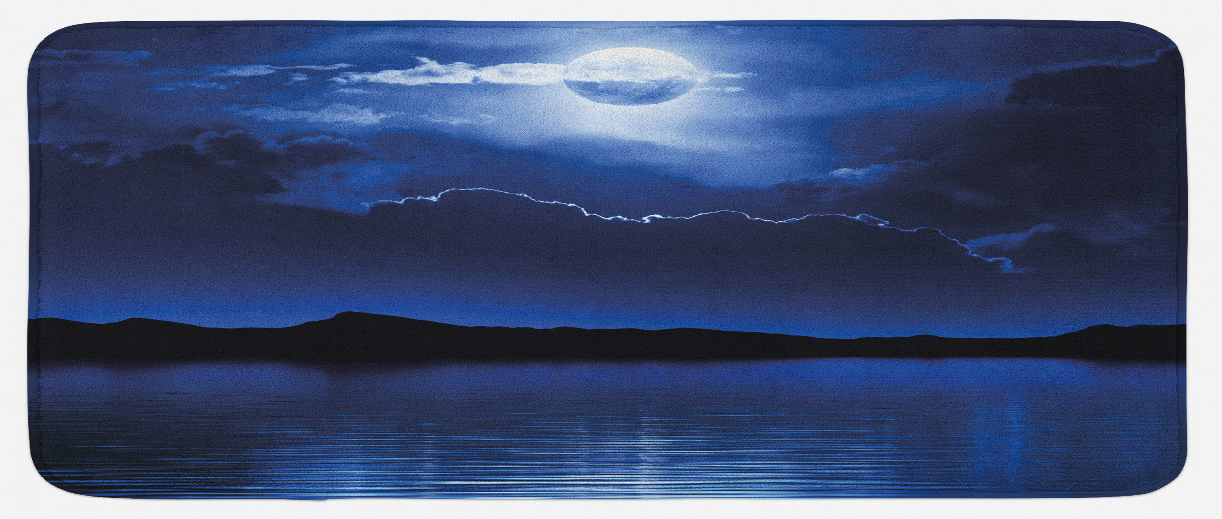 East Urban Home Fantasy Moon And Clouds Over Calm Water Seascape ...