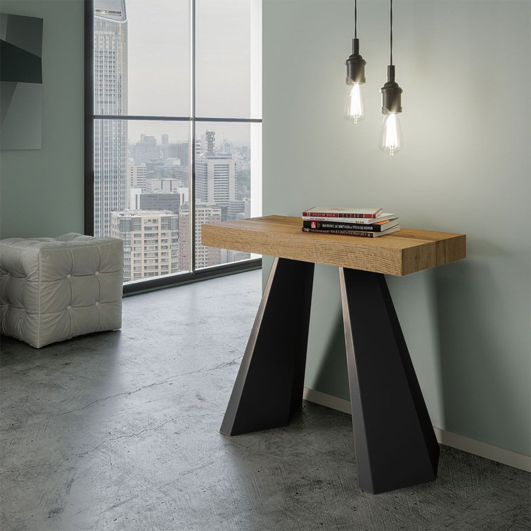 Ebern Designs Extending Console Table Diamante Small with Bear Brown ...