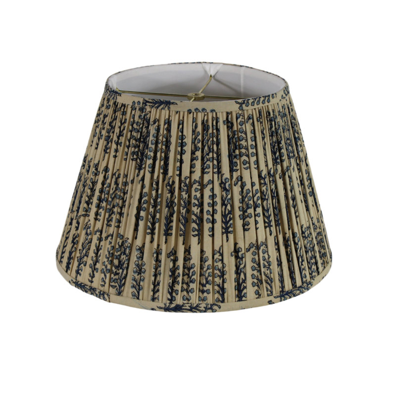 Maison Maison Design Gathered Fabric Lampshade In Blue Botannical | Wayfair