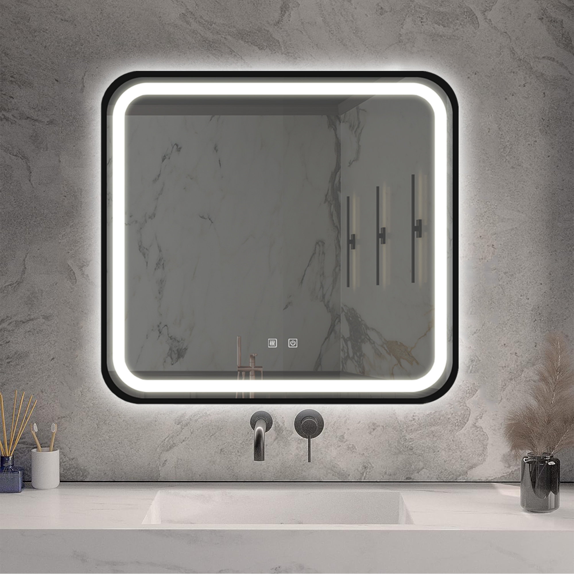 Ivy Bronx 32*32Inch Bathroom Led Classy Vanity Mirror With Focused ...