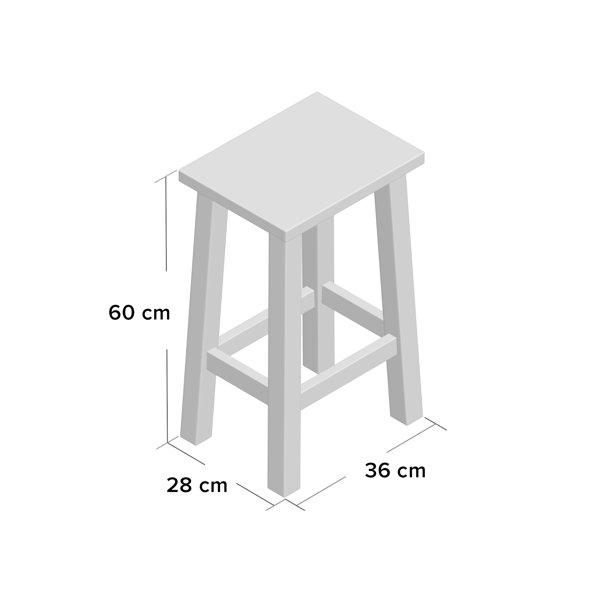 Mistana Solid Wood 60cm Stool & Reviews | Wayfair.co.uk