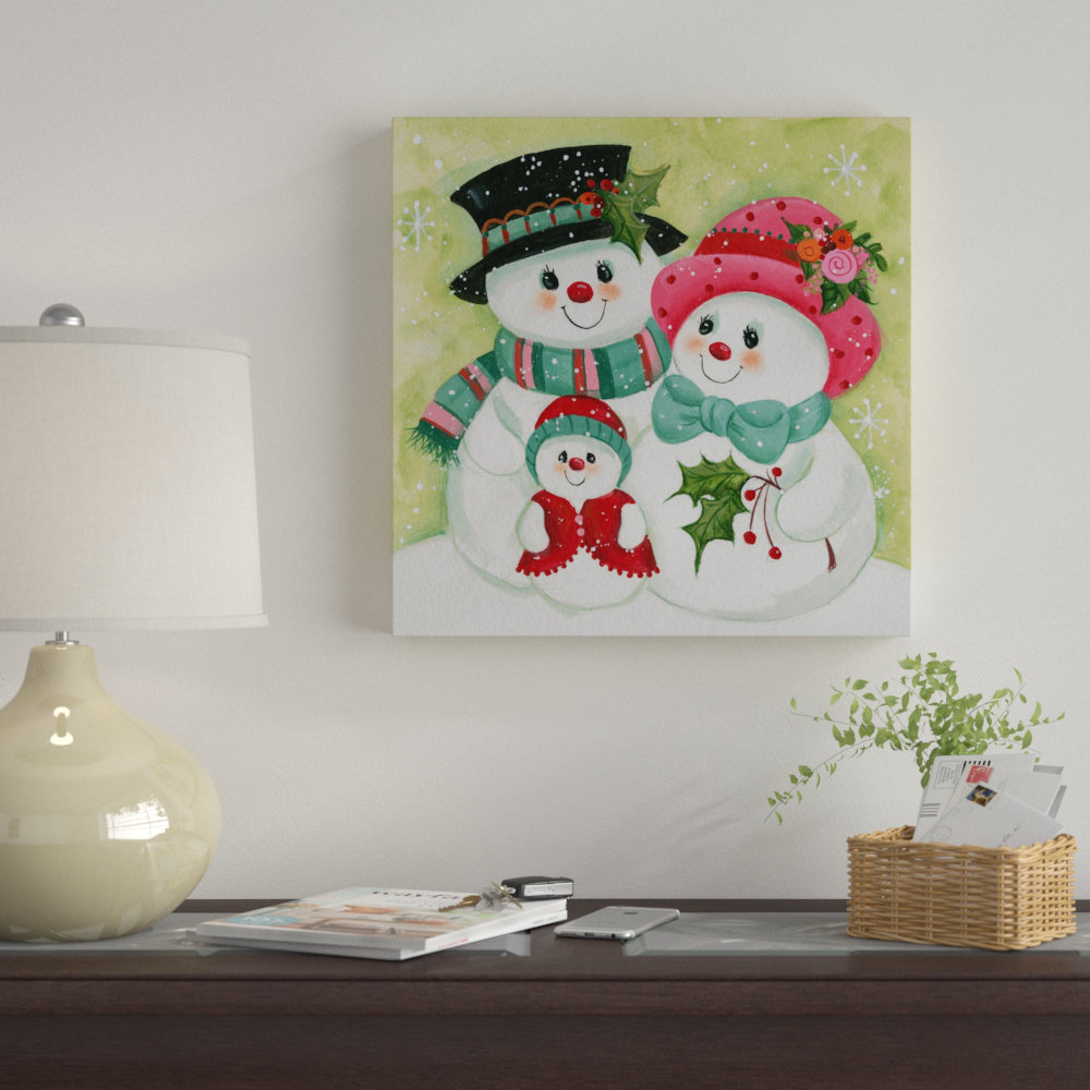 The Holiday Aisle® 'Snow Family 1' Canvas Art | Wayfair