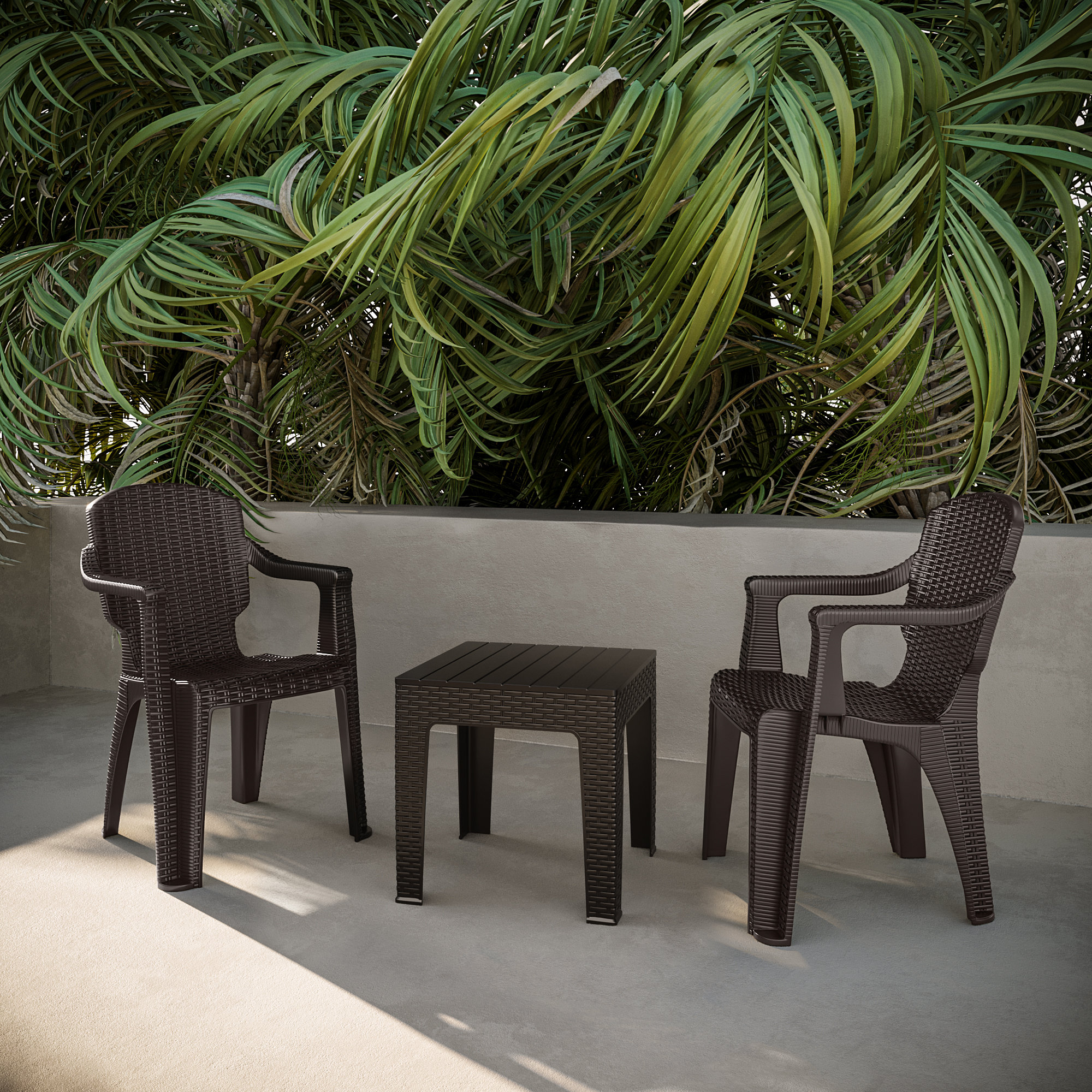 Winston Porter Sobhi Square 2 - Person 18'' L Outdoor Restaurant Bistro ...