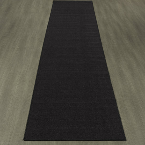 Latitude Run® Aletta Machine Washable Non-Slip Solid Black Area Rug For ...