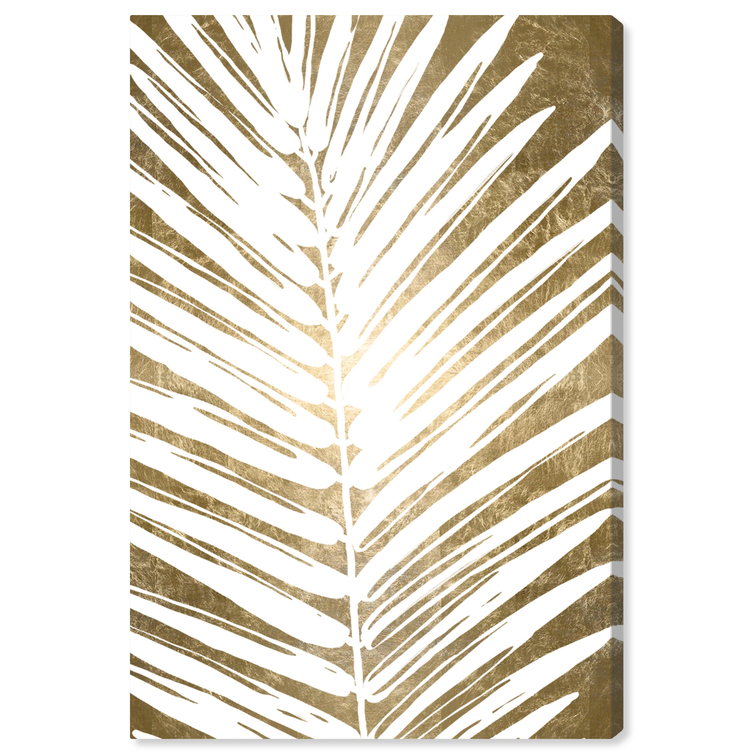Oliver Gal Prints Gold Tropical Leaves II Gold Metallic, Tropical Beach ...