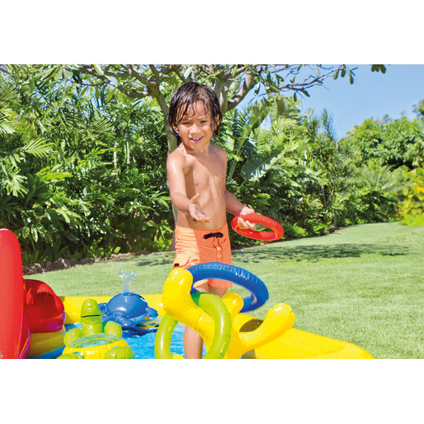 Intex 9.75ft x 6.33ft x 53in Inflatable Rainbow Play Pool and Ocean ...