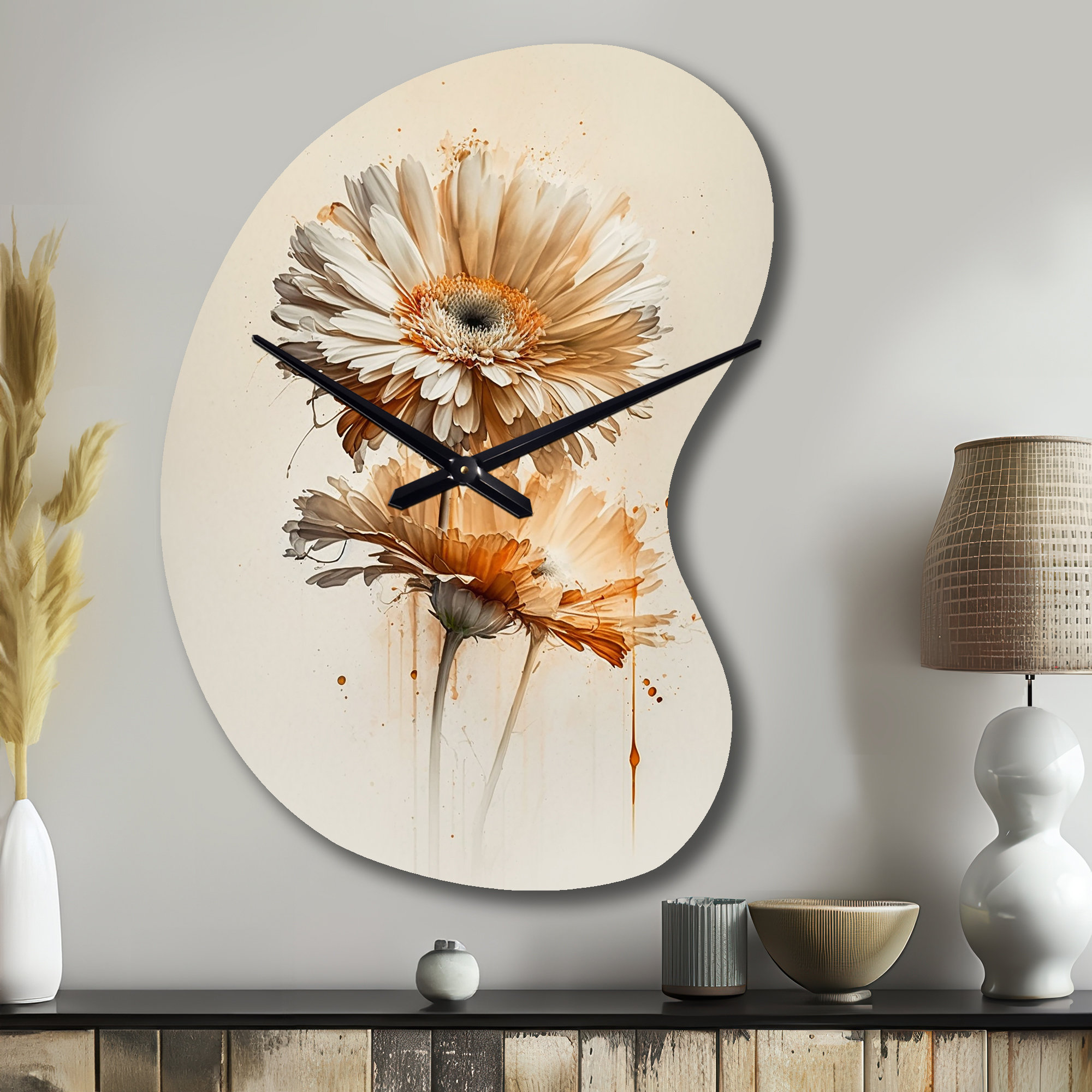 Design Art Orange Gerbera Flower III - Boom Shape Decorative Orange ...