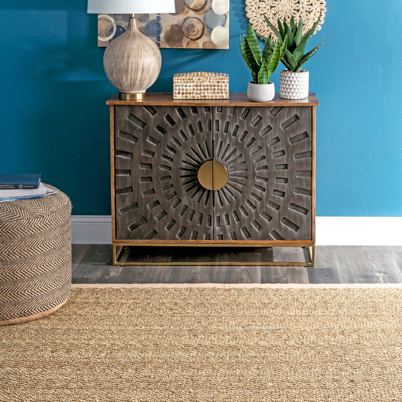 Highland Dunes Elmirasol Bamboo Slat/Seagrass Beige Rug & Reviews | Wayfair