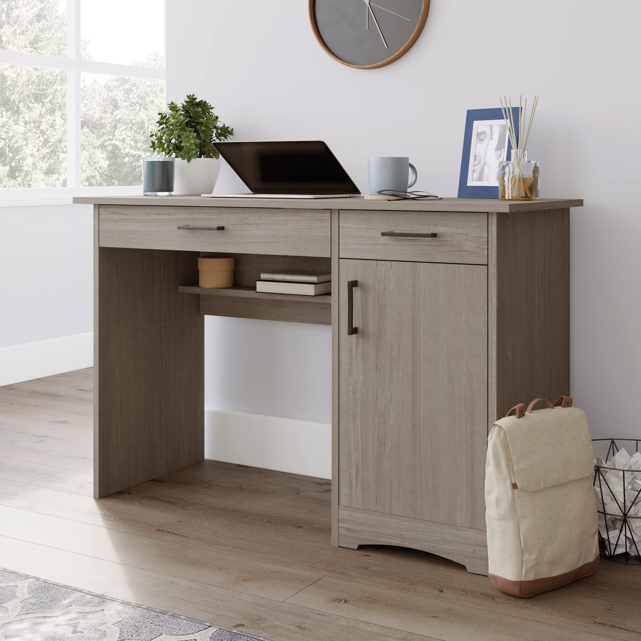 Winston Porter Desk, L: 46.81" X W: 18.50" X H: 29.96", Silver Sycamore ...