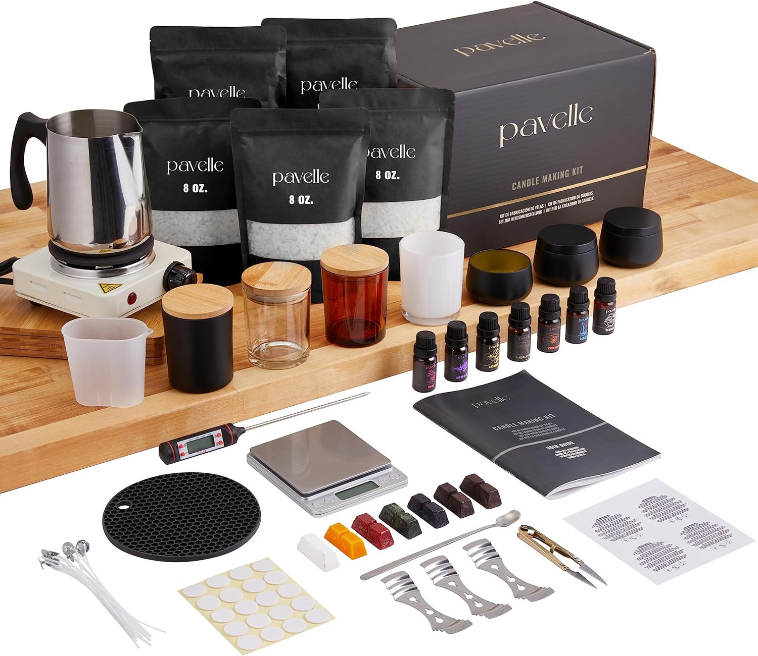 Pavelle Candle Maker Kit, Soy Wax Candle Making Starter Set W/Supplies ...