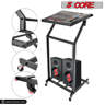 5 Core DJ Mixer Stand 16U Adjustable Rack Mount Rolling Stage Cart Pro ...