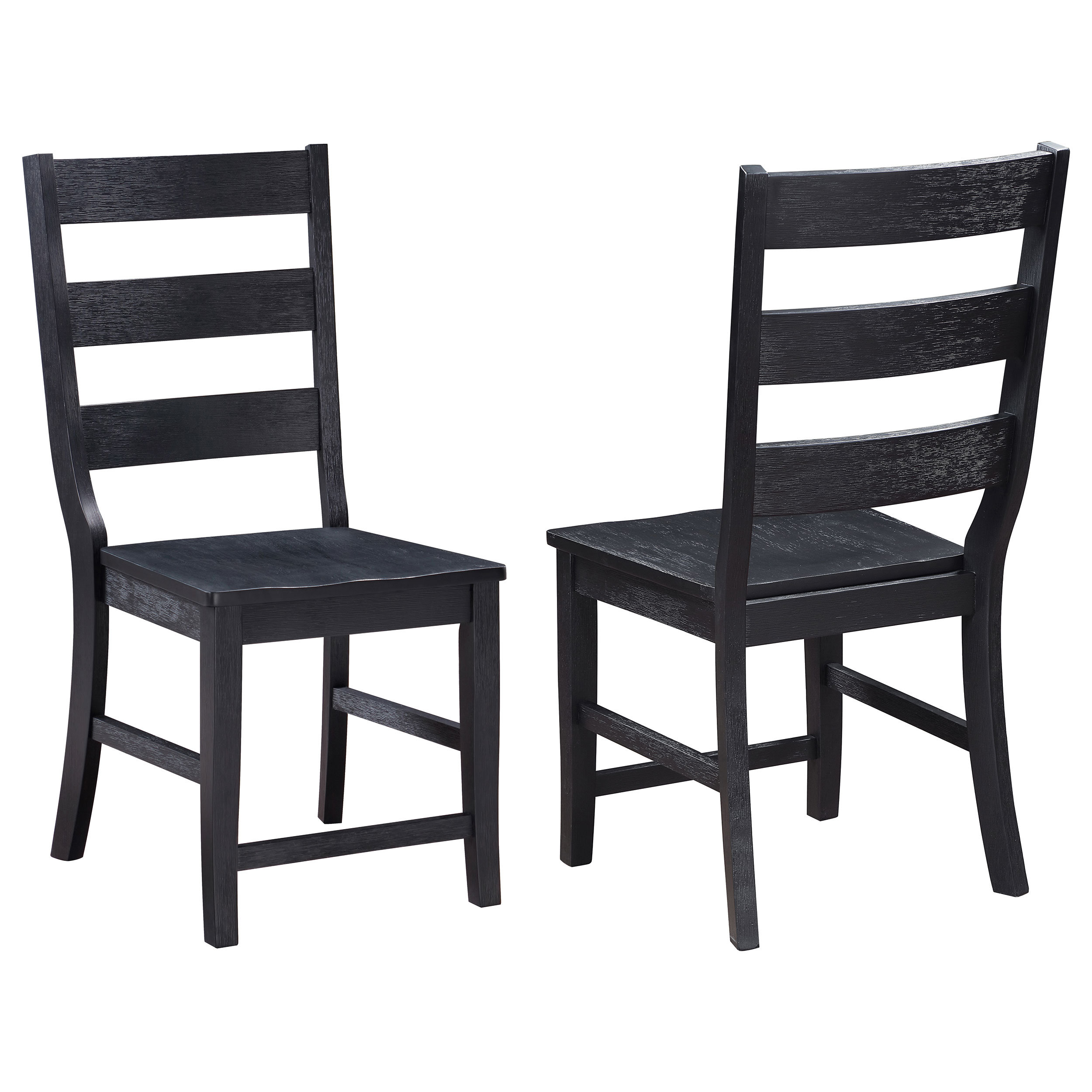 Ebern Designs Newport Ladder Back Wood Dining Side Chair Black (Set of ...
