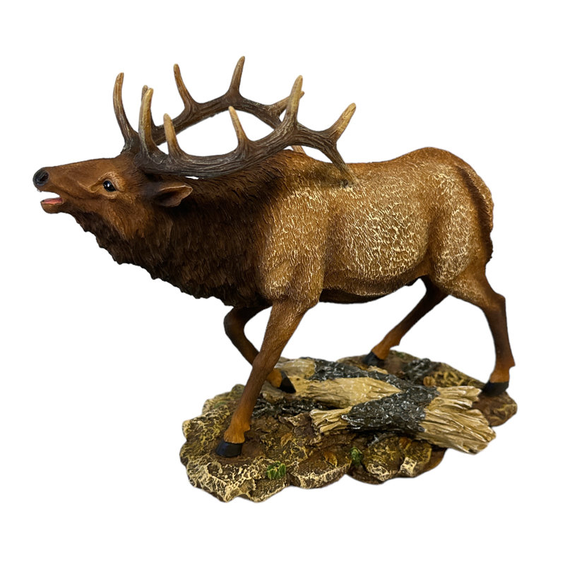 Millwood Pines Polyresin Woodland Forest Brown Elk Deer with Antlers ...