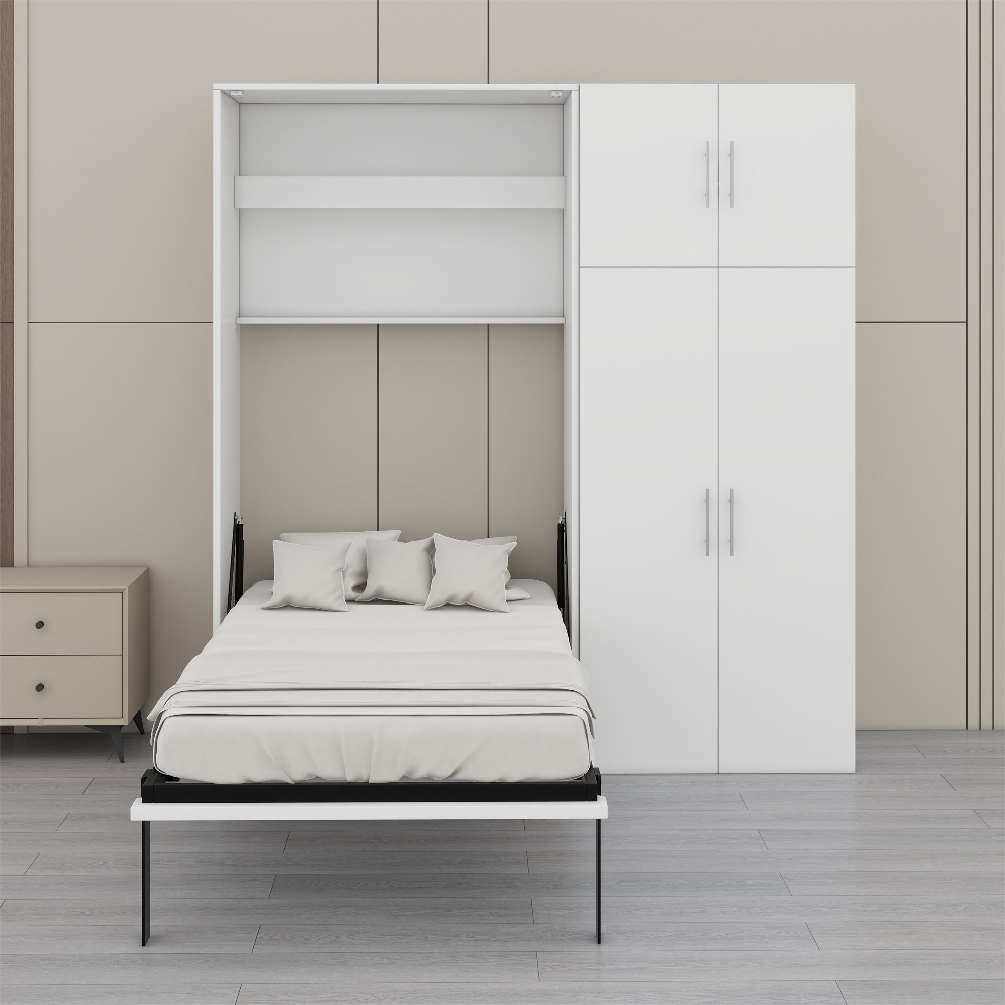 Hokku Designs Murphy Bed With Lockers And Wardrobes | Wayfair