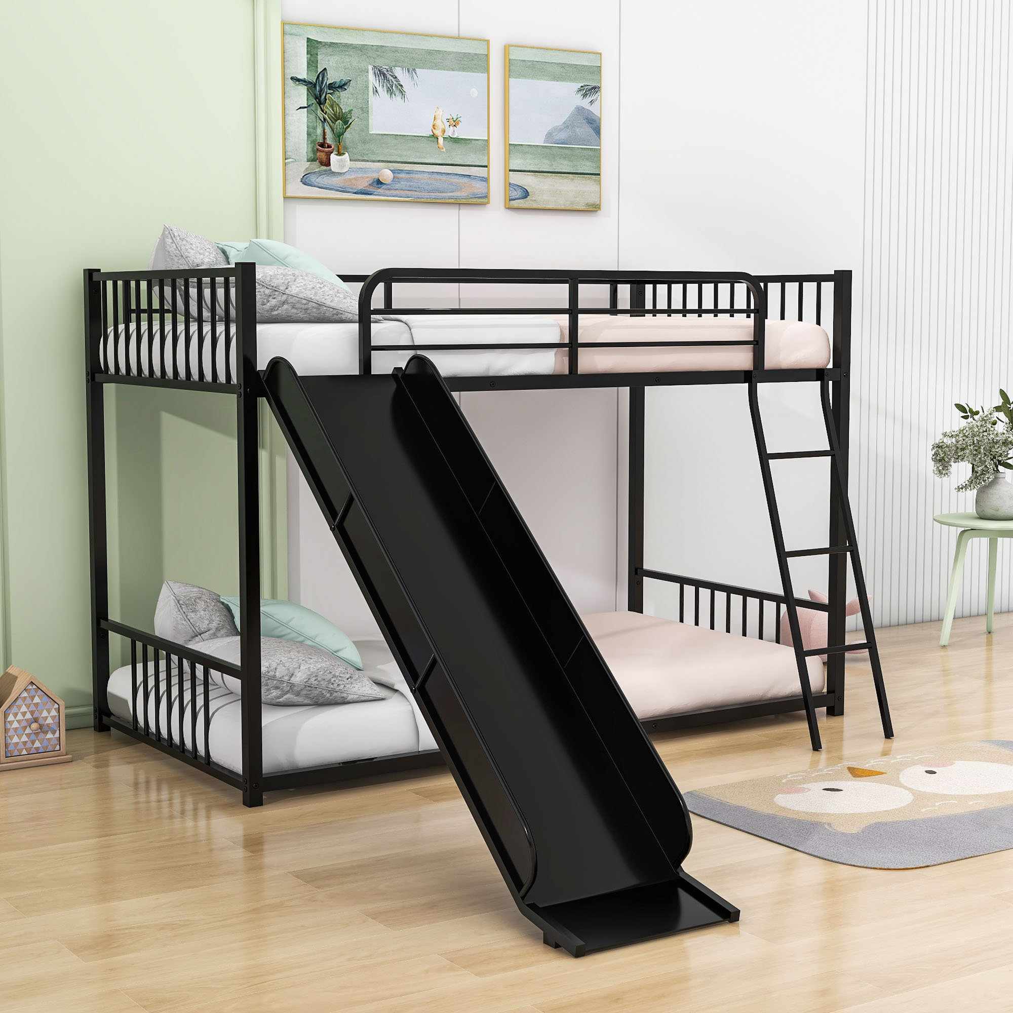 Isabelle & Max™ Ciacchi Twin Over Twin Metal Bunk Bed with Slide ...