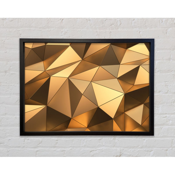 Bright Star Gold Geometric Triangles Shining - Print | Wayfair.co.uk