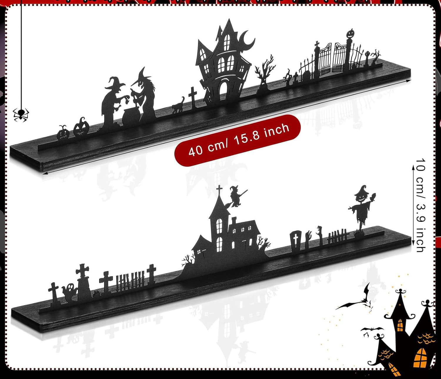 Ophelia & Co. 2 Pcs 15.8 Inch Halloween Metal Table Decor - Haunted ...