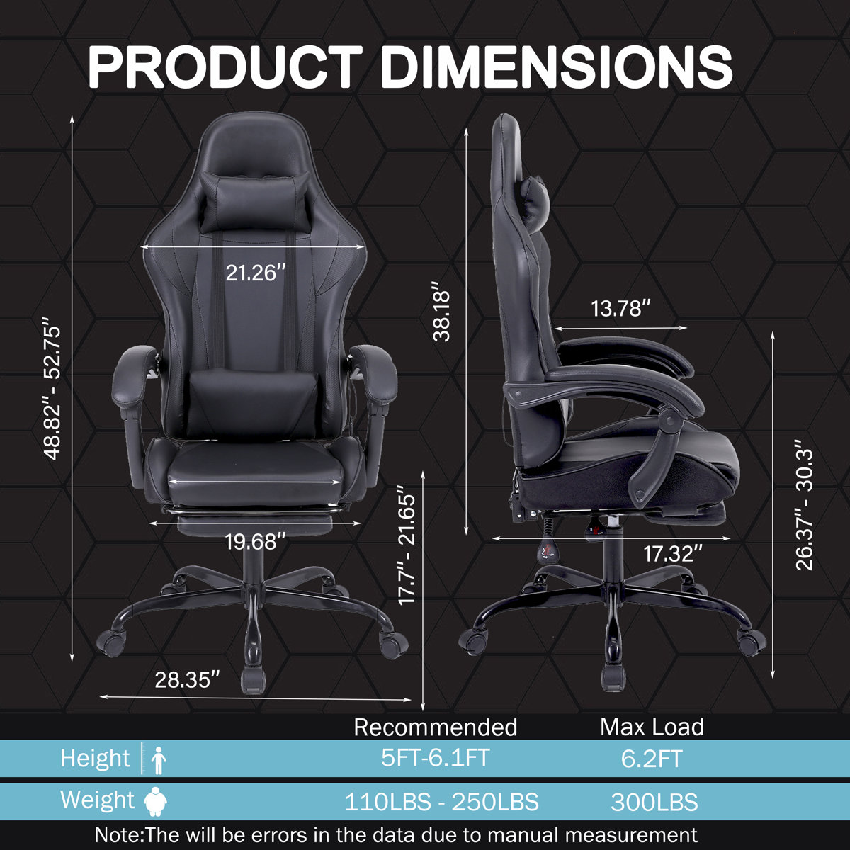 Inbox Zero Ergonomic Gaming Chair Faux Leather Reclining Swiveling PC ...