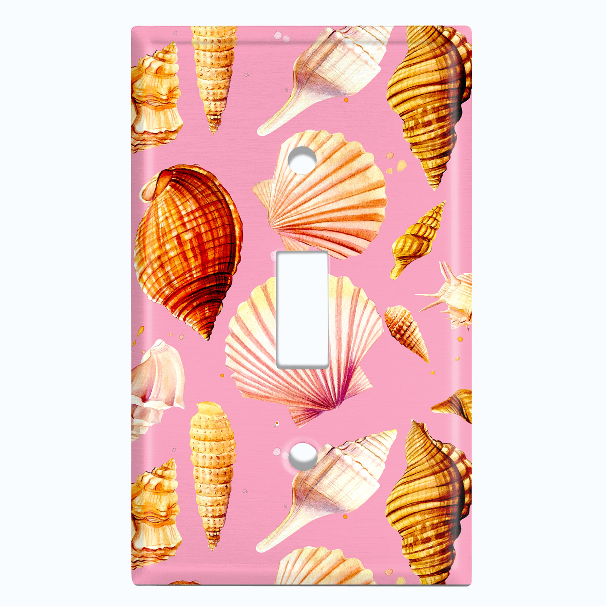 WorldAcc Metal Light Switch Plate Outlet Cover (Assorted Sea Shells ...