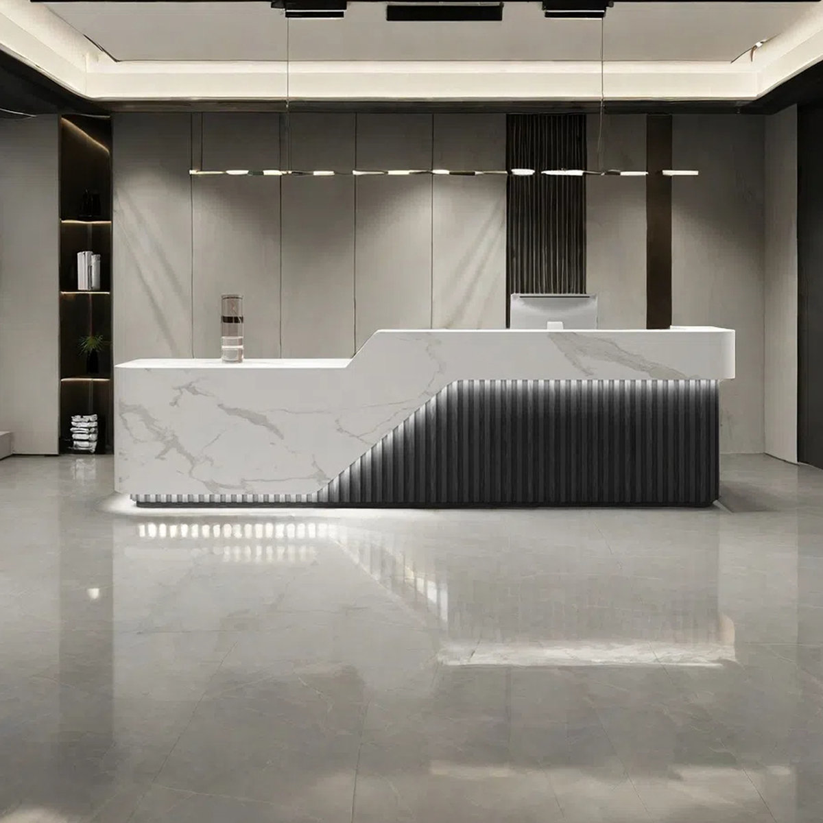 OX Art Reception Desk Rectangular Modern Front Desk, Checkout Counter ...