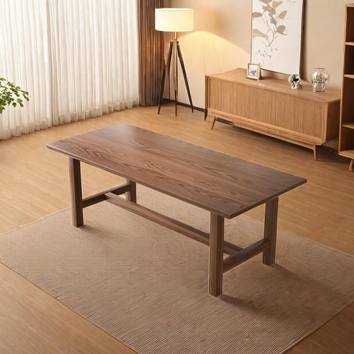 Beicang Home Solid wood table with simple rounded corners | Wayfair
