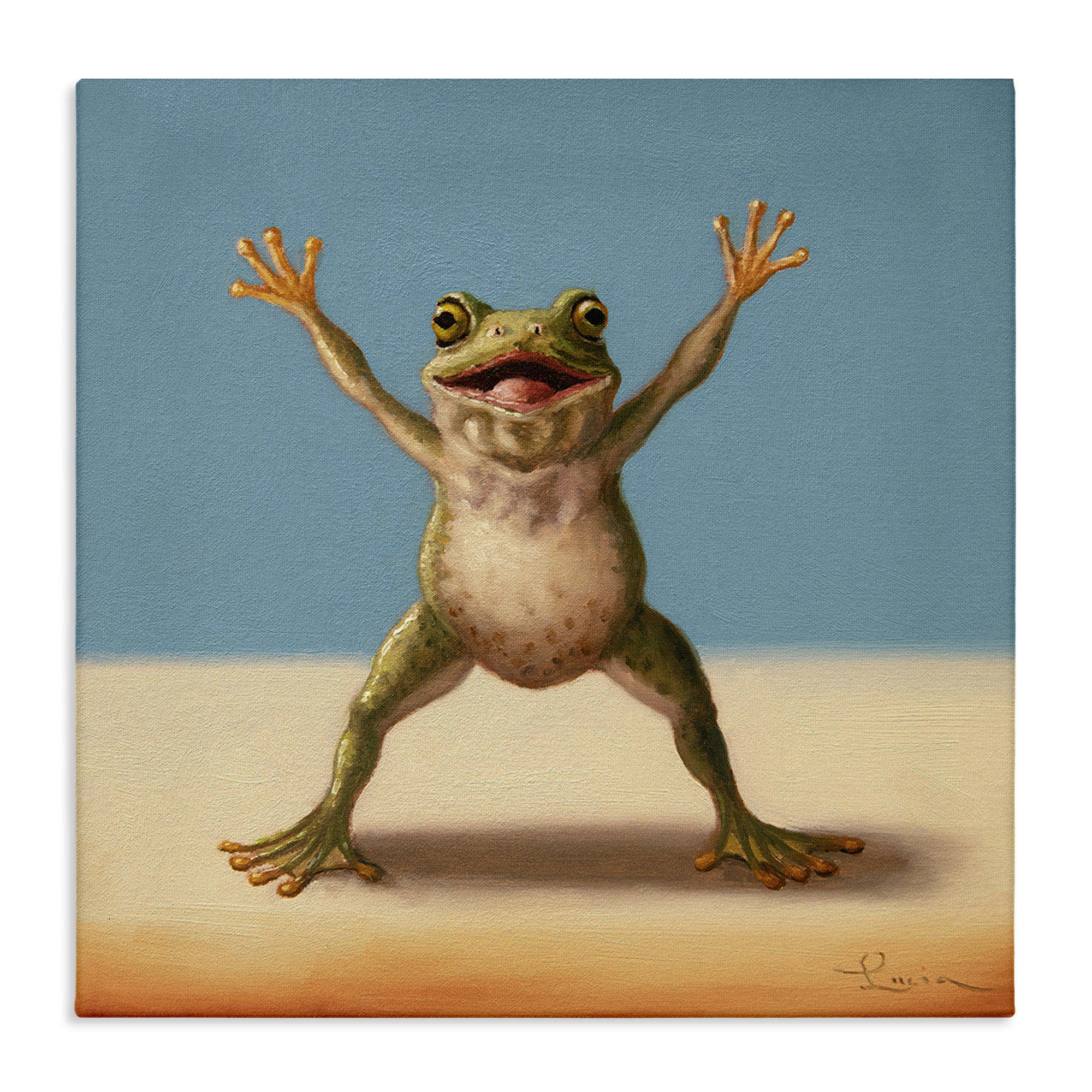 Ophelia & Co. Motivational Exercise Frog Canvas, design by Lucia ...