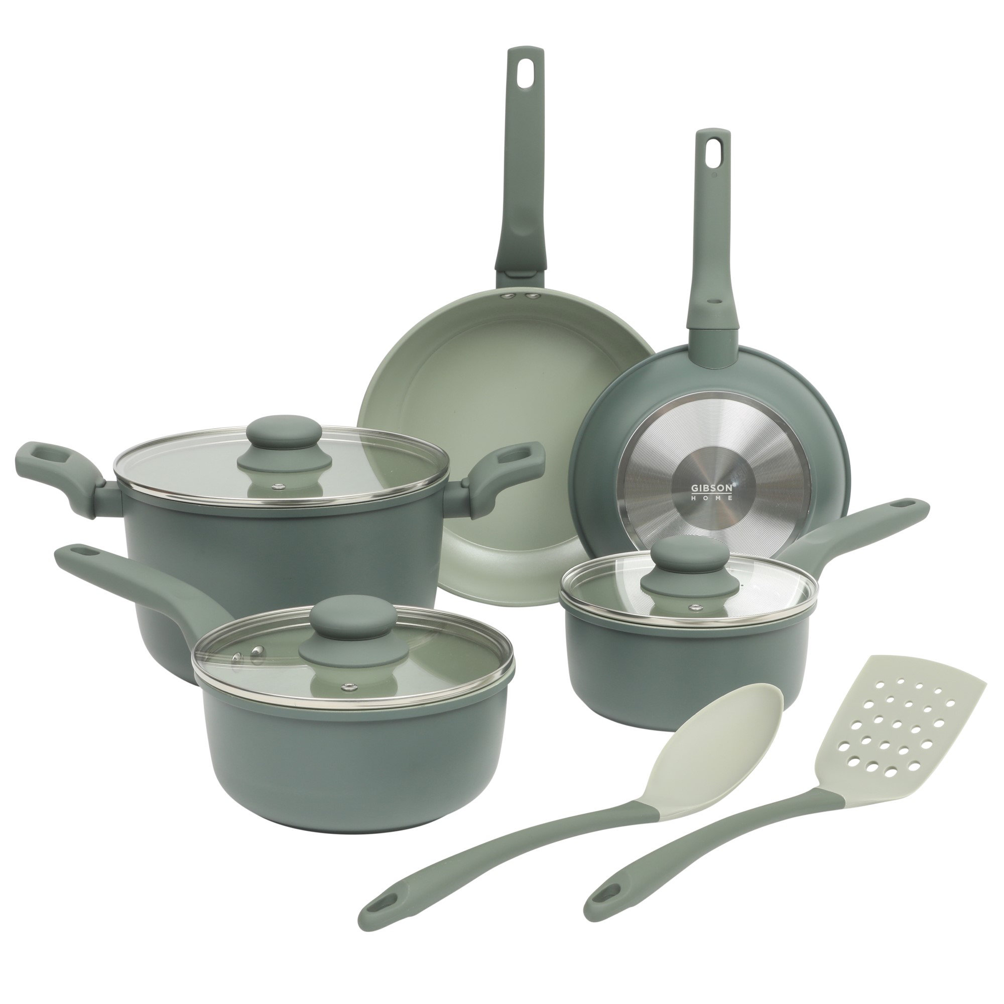 Gibson Home Barnsdall 10 Piece Premium PFA Free Ceramic Nonstick Pots ...