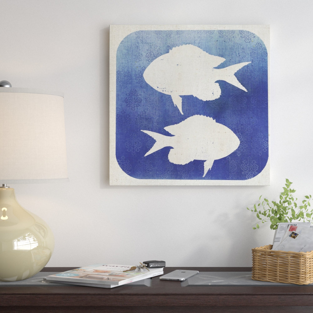 East Urban Home 'Watermark Fish' Graphic Art Print on Canvas | Wayfair