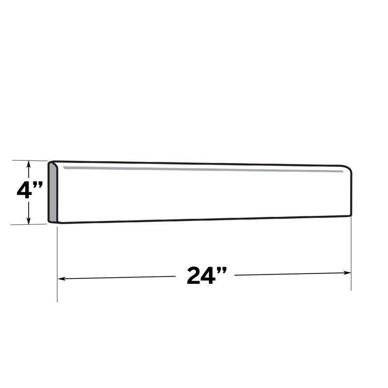 Pixl Literary License 24'' L x 4'' W Porcelain Concrete Look Bullnose ...