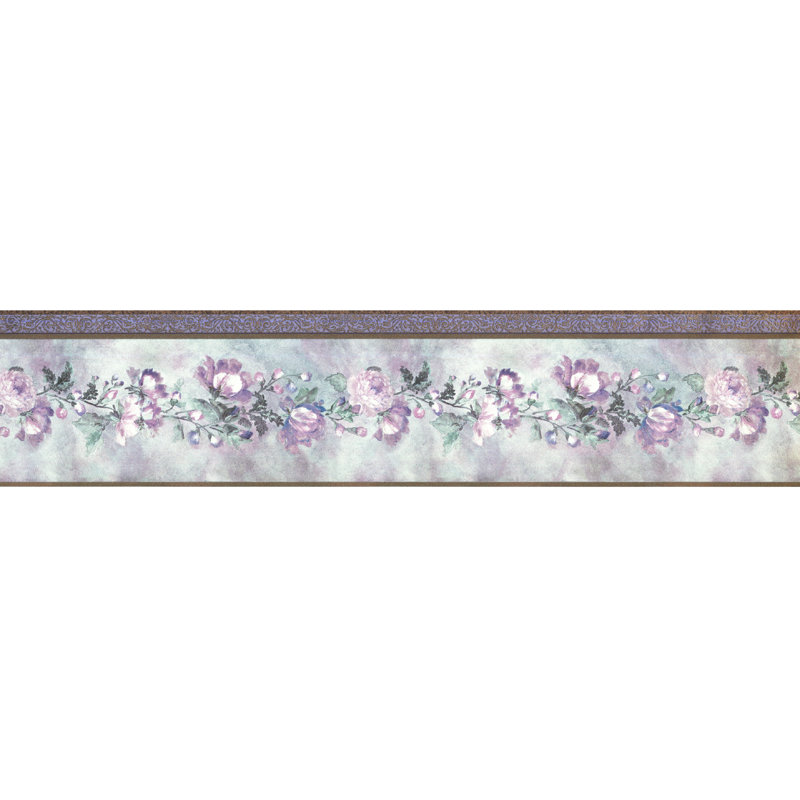 Alcott Hill® Ainur Flowers and Leaves 15' L x 5.25" W Wallpaper Border ...
