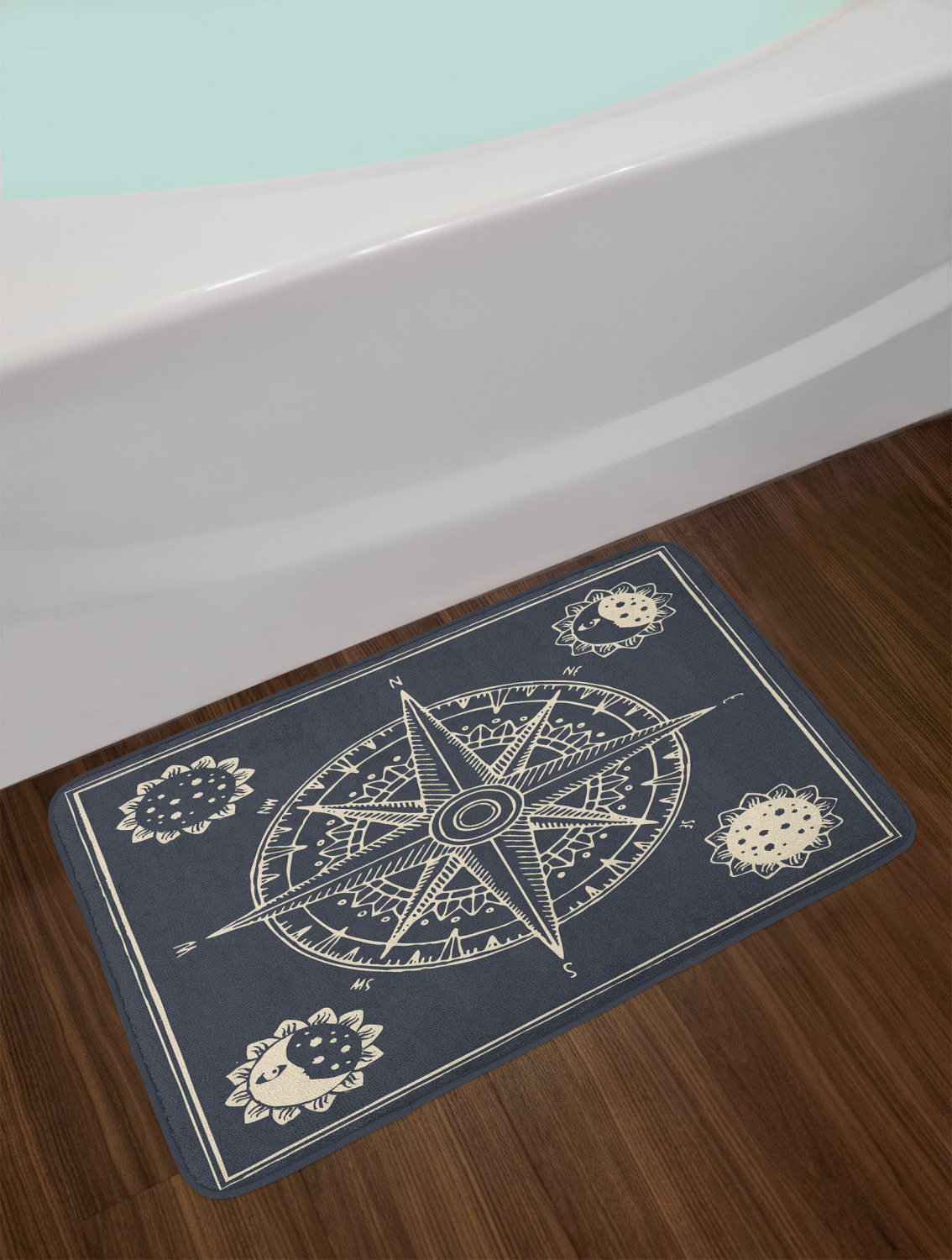 East Urban Home Demonstration of a Compass Design with Windrose and Sun ...