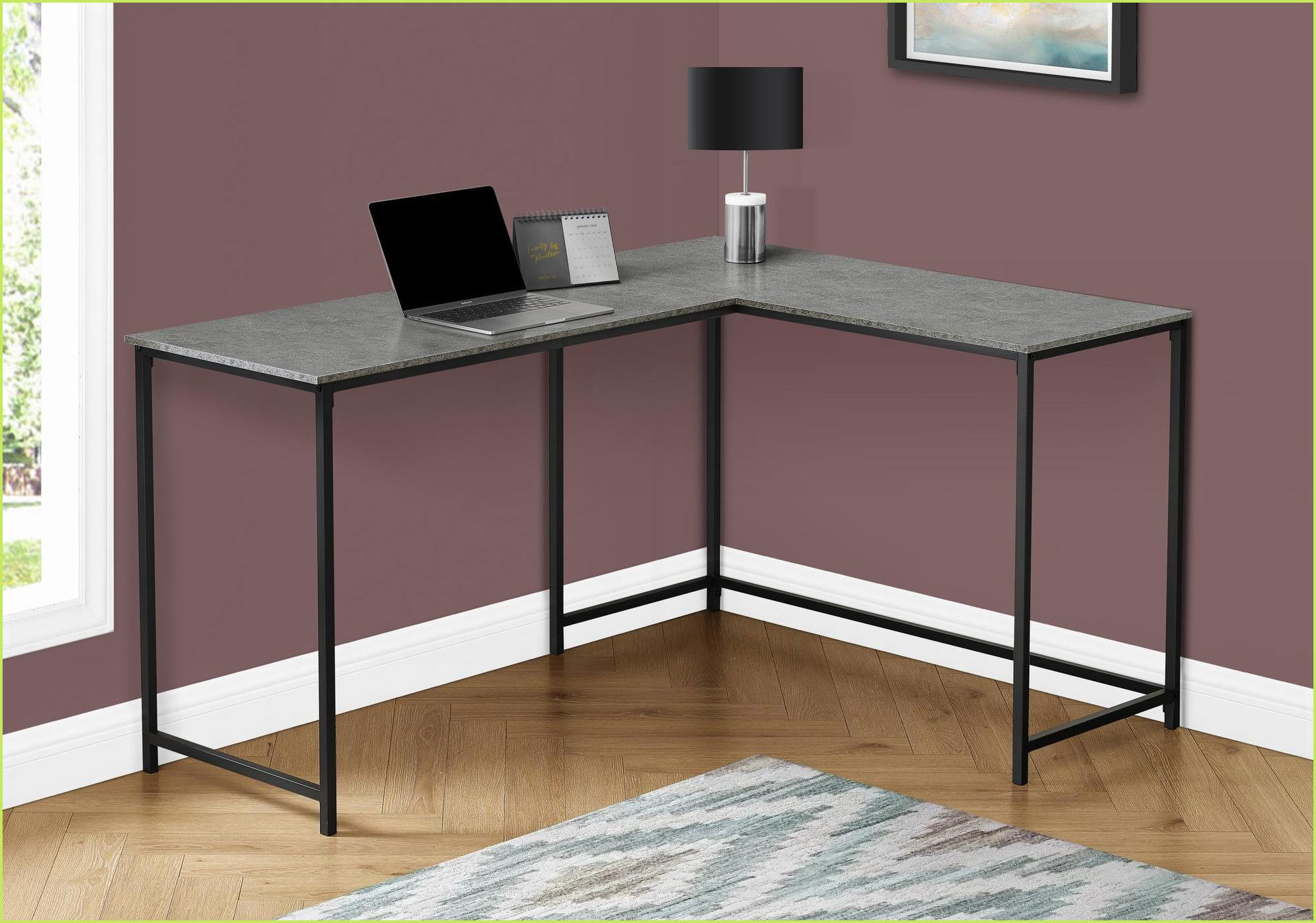 Ivy Bronx Desks, 58” L-Shaped Home Office Corner Desk, Modern Grey ...
