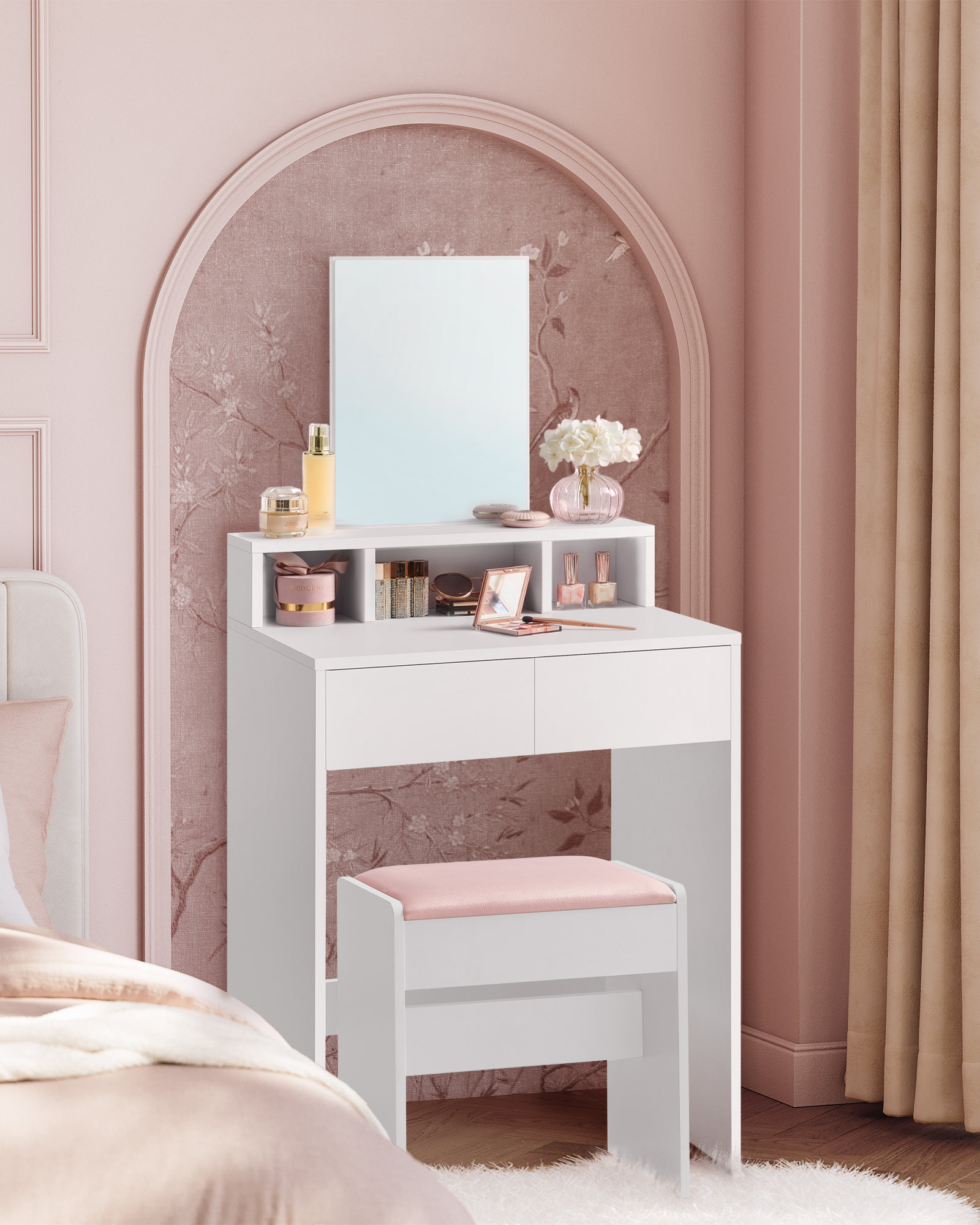 17 Stories Mazie Dressing Table with Mirror & Reviews | Wayfair.co.uk