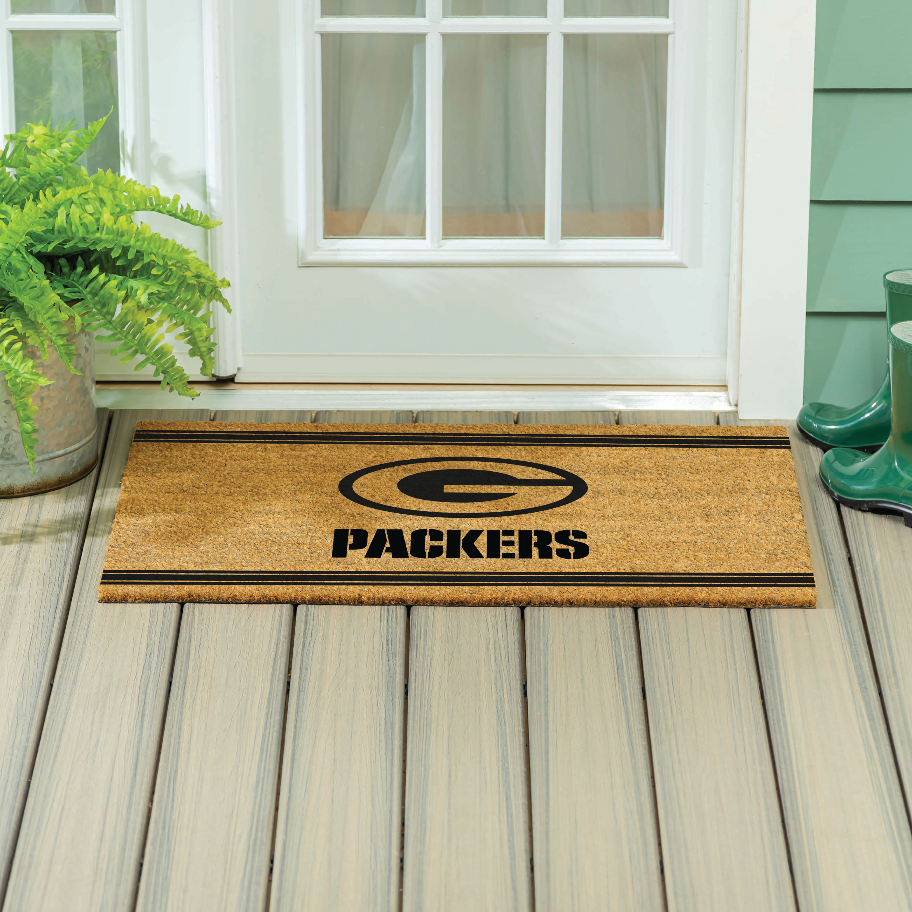 Ophelia & Co. Green Bay Packers Large One Color Coir Mat, 36"x24" | Wayfair