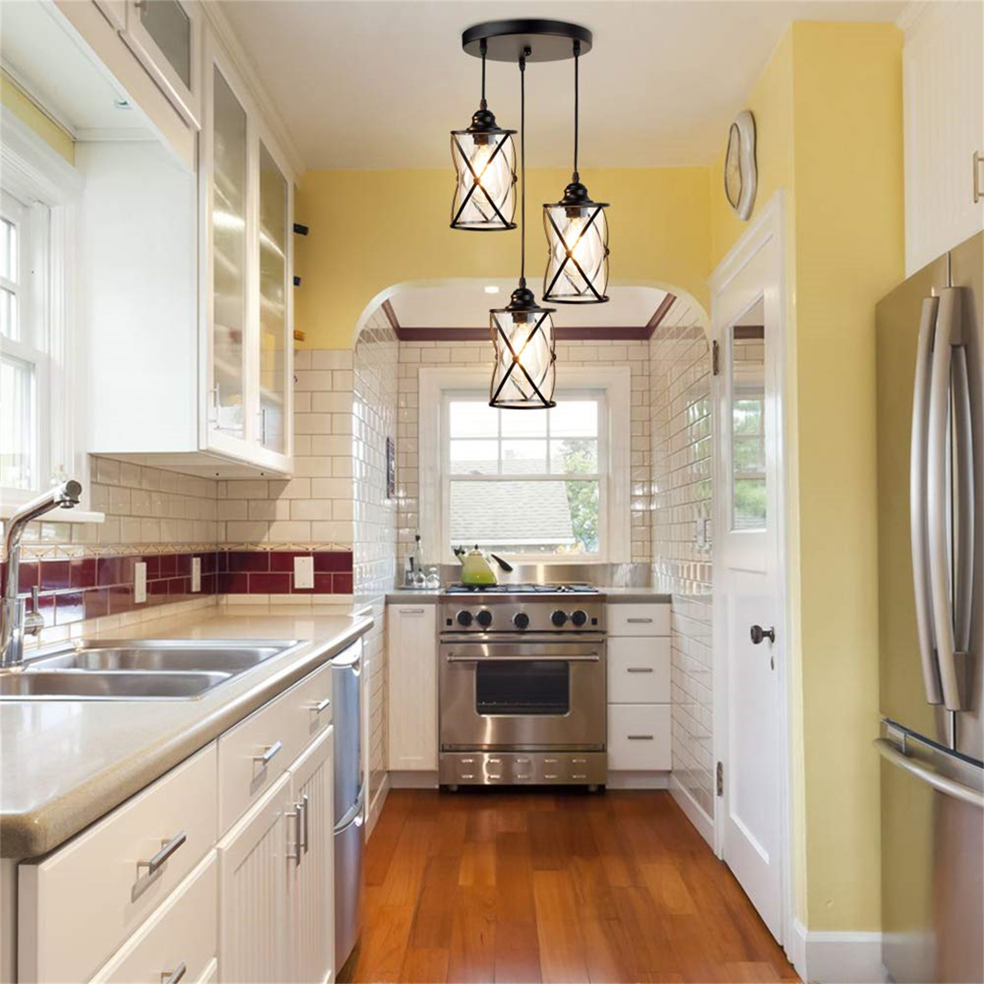 August Grove Palladium 3-Light Kitchen Island Cone Pendant | Wayfair.co.uk