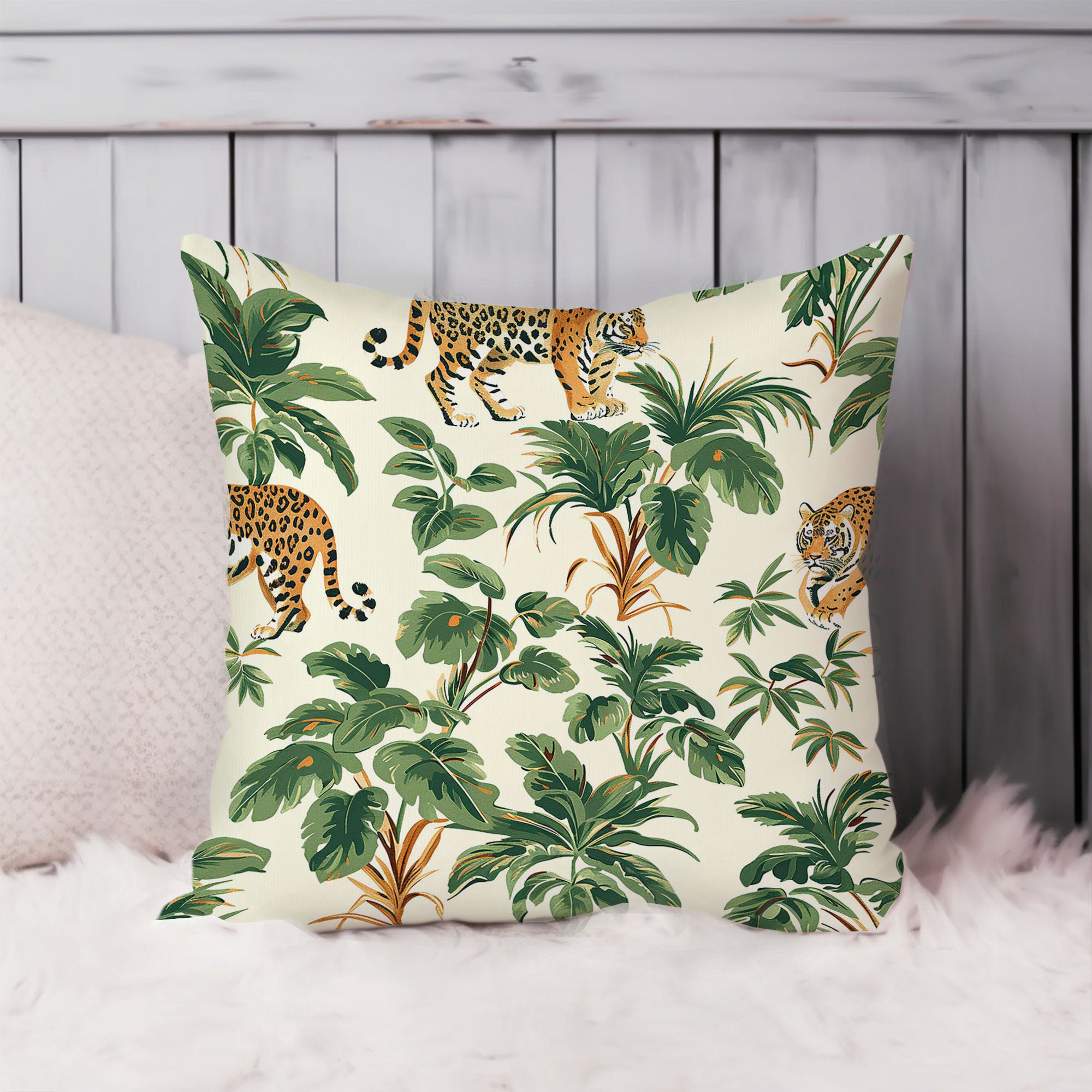 Ethan Taylor Animals Leopard and Botanical II Leopard Pillow Cover ...
