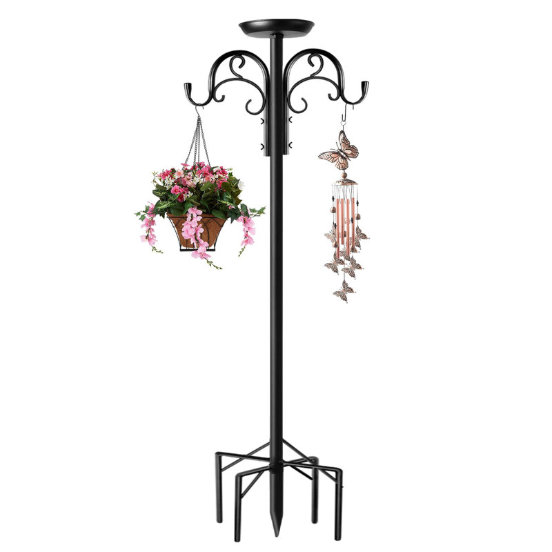 Arlmont & Co. Double Shepherds Hooks For Outdoor Heavy Duty, Adjustable ...