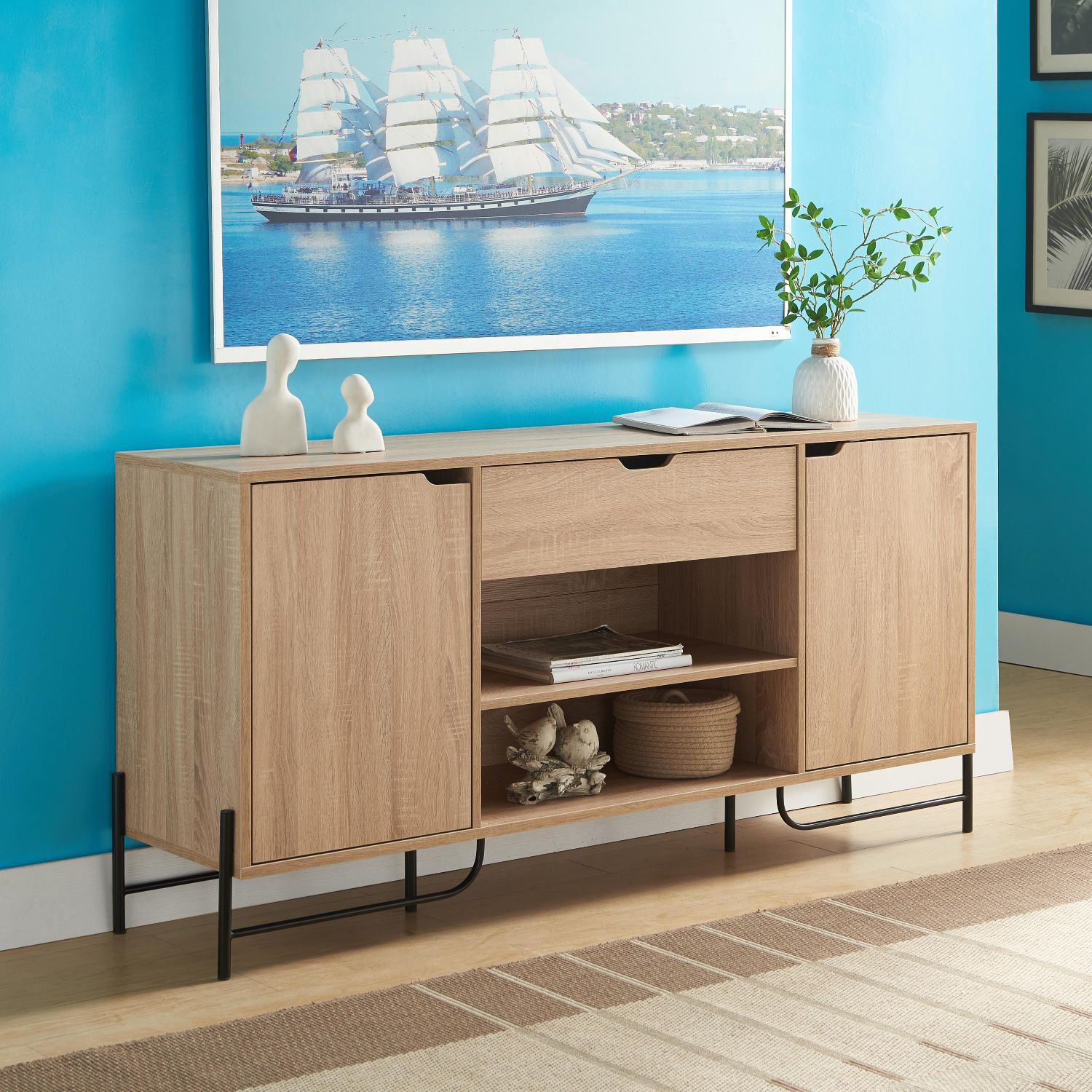 Millwood Pines Modern Contemporary Home Office TV Stand Buffet ...