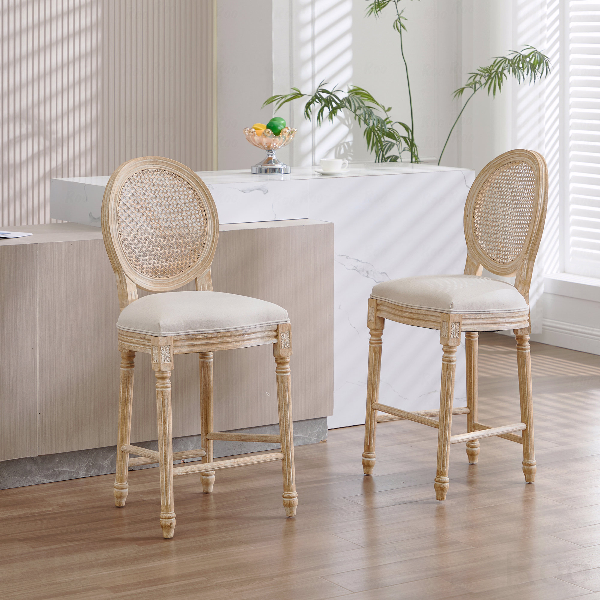 Red Barrel Studio® Set Of 2 Dining Chairs, Country 26'' Height Bar ...